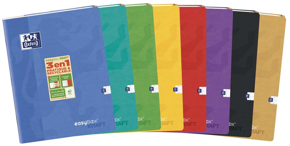 Cahier grand format Oxford EasyBook Kraft 24 x 32 cm Modèle aléatoire ...