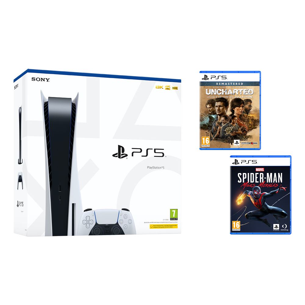 Pack Console Sony PS5 Standard + Uncharted Legacy of Thieves collection ...