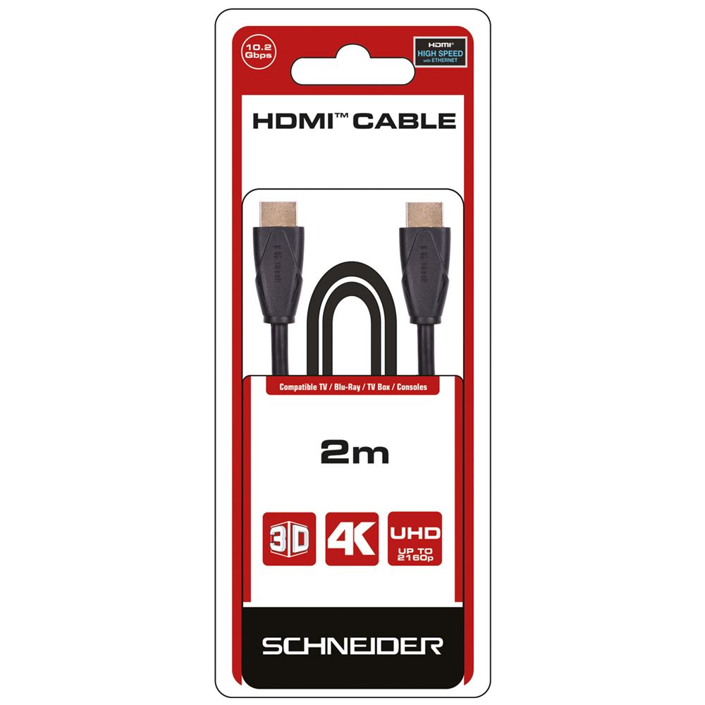 Câble HDMI Schneider 2 m Noir - Autre accessoire gaming - Achat & prix ...