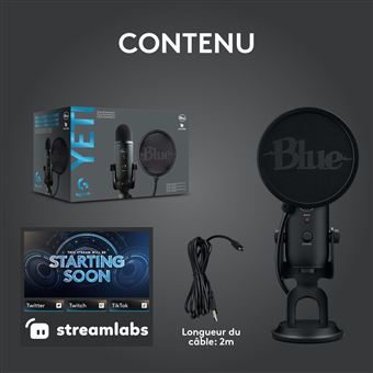Logitech Blue Yeti Gamer Streaming Kit mit benutzerdefiniertem Pop Filter fur PS4 PS5 PC Mac Schwarz Mikrofon Einkauf Preis fnac Schweiz