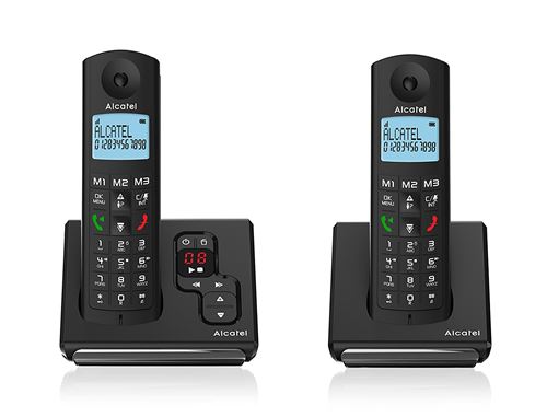 Téléphone fixe sans fil Alcatel F690 Voice Duo Noir - Téléphone sans ... Téléphone fixe sans fil Alcatel F690 Voice Duo Noir - Téléphone sans ...
