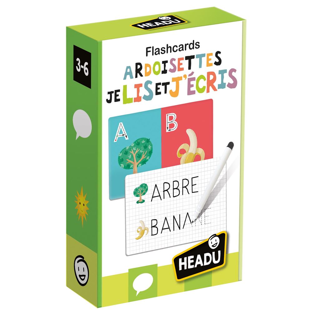 Jeu éducatif Headu Flashcards Ardoisettes Je Lis et J'écris - Autre ...
