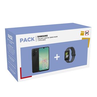 Pack Smartphone Samsung Galaxy A26 6,7” 5G Nano SIM 128 Go Noir + Fit3 Gris - Smartphone - Achat ...