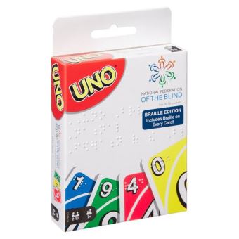 Jeu de cartes Mattel UNO Braille - Jeux d’ambiance - Achat & prix | fnac