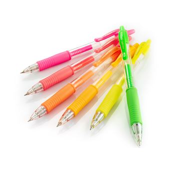 Stylo roller a encre gel Pilot Pen G2 Neon Rose