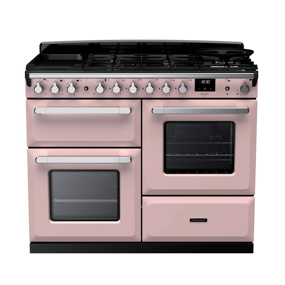 PIANO DE CUISSON ESTEL DELUXE OC TAB MIX 110 CM ROSE PASTEL CHROME ...