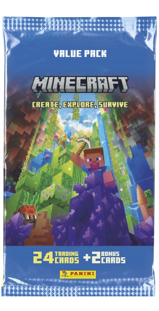 Carte à collectionner Panini Minecraft TC 24 cartes avec 2 cartes bonus ...