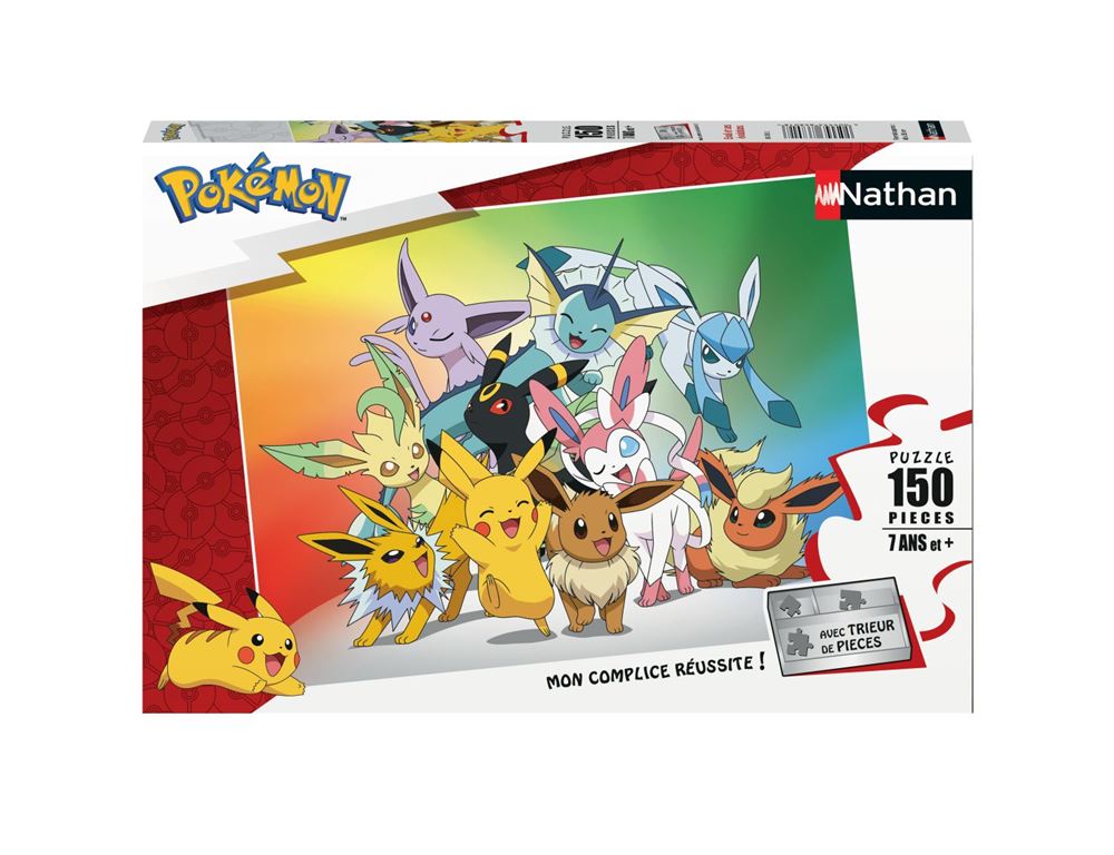 Puzzle 150 pièces Nathan Pokémon Evoli et ses évolutions - Produits ...