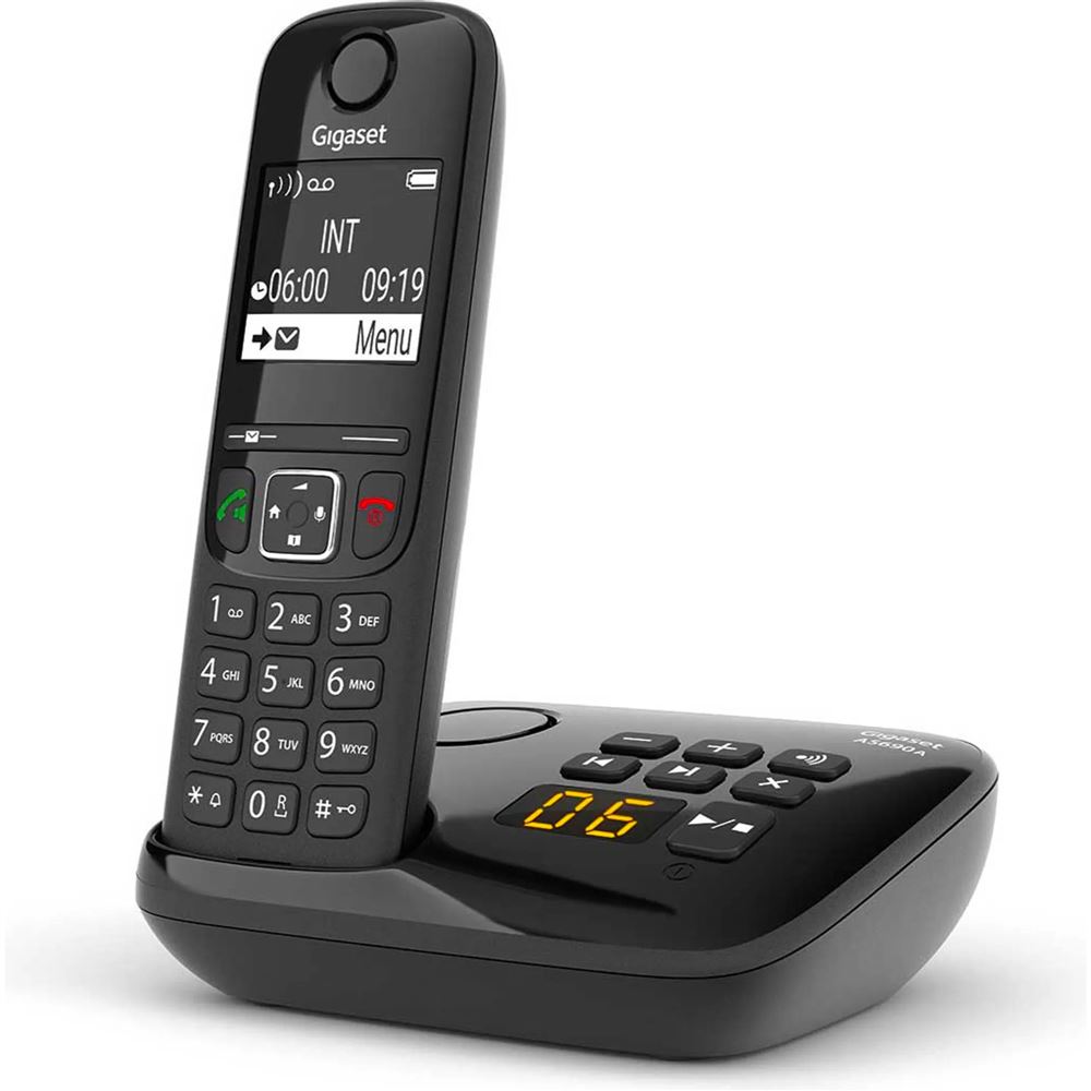 Téléphone sans fil Gigaset AS690AR Mono avec répondeur Noir - Téléphone ...