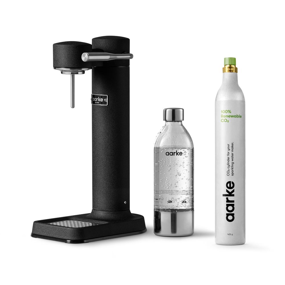 Machine à soda et eau gazeuse AARKE Pack Carbonator 3 Noir mat + CO2 ...