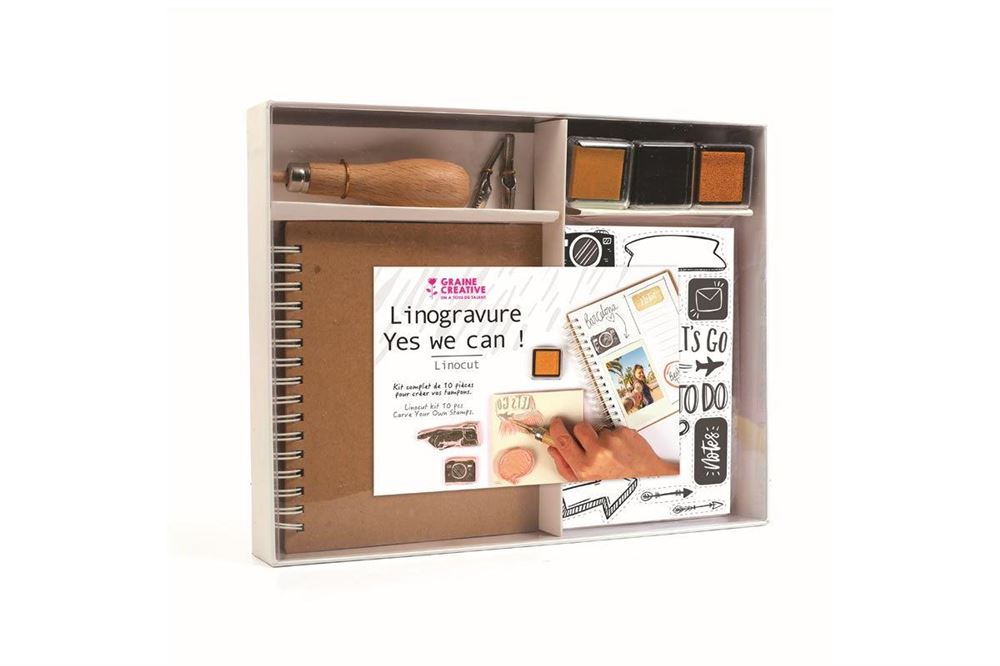 Graine Creative Kit linogravure de 10 pieces - Tampons encreurs et ...