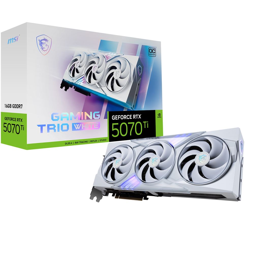 Carte Graphique MSI GeForce RTX 5070 Ti 16G GAMING TRIO OC WHITE ...