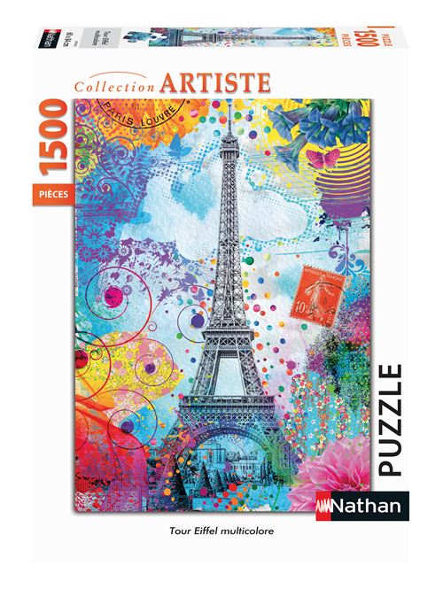 Puzzle 1500 pièces Nathan Tour Eiffel Multicolore - Puzzle - Achat & prix | fnac