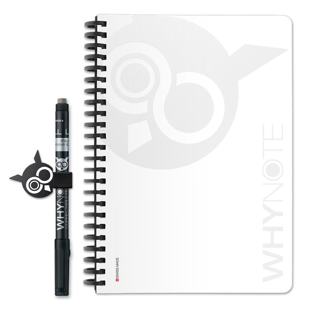 Carnet A5 Réutilisable à l'infini Whynote Blanc avec un stylo et un ...