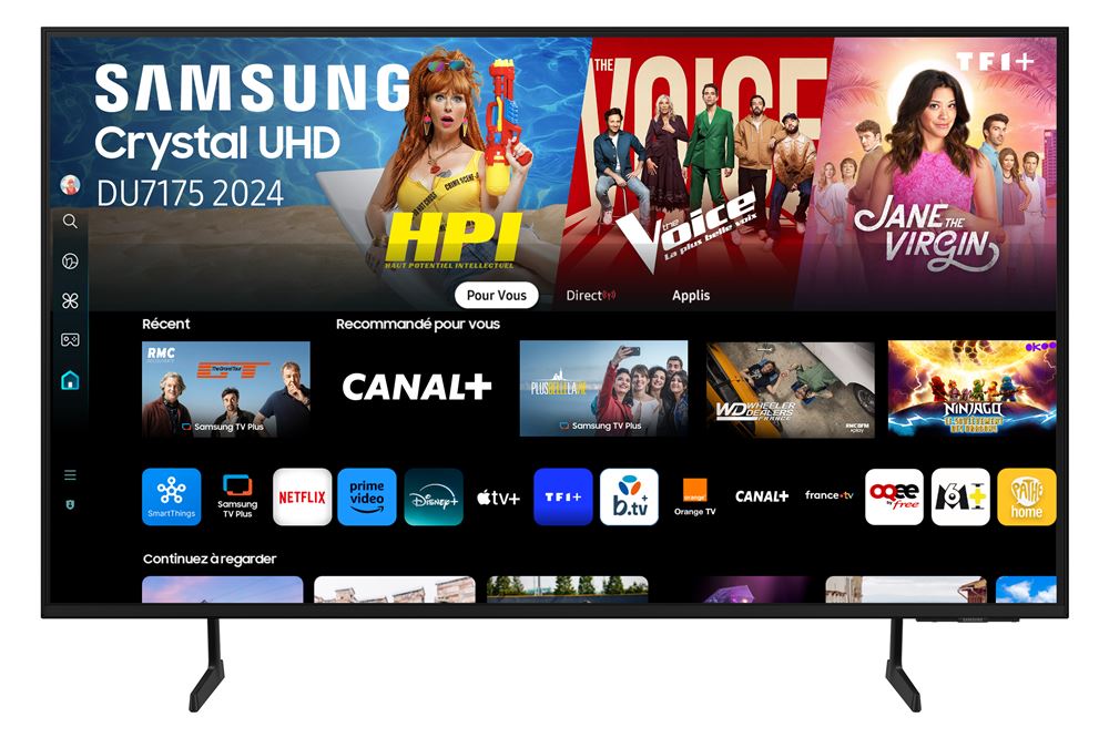 TV Samsung Crystal TU43DU7175 109 cm 4K UHD Smart TV 2024 Noir - TV LED/LCD - Achat & prix | fnac