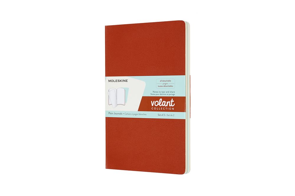 Cahier volant grand format Moleskine à pages blanches Orange et Bleu ...