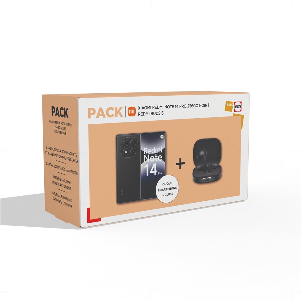 PACK Redmi Note 14 Pro 256 GO + Redmi Buds 6 - Smartphone | fnac Suisse