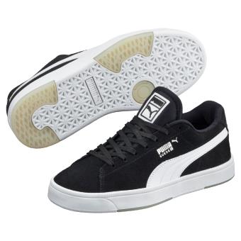 Chaussures basses cuir ou simili Puma Suede s black/wht jr Noir taille ...