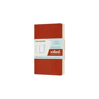Cahier volant format de poche Moleskine à pages blanches Orange et Bleu ...