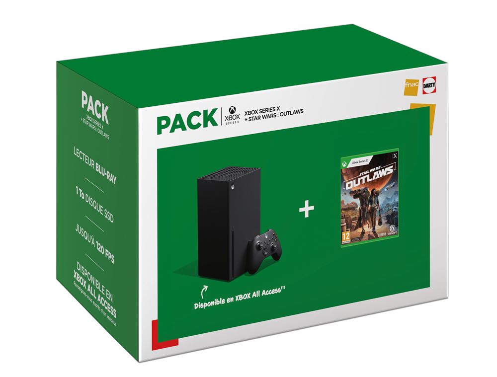 Pack Fnac Xbox Series X Noir + Star Wars Outlaws - Console Xbox Series ...