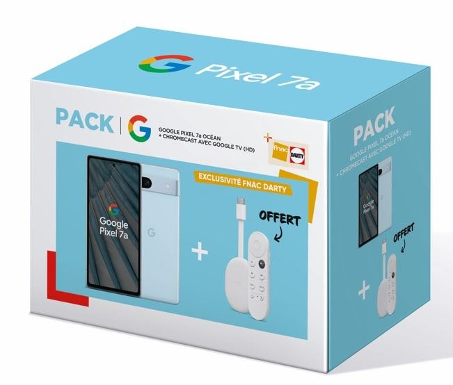 Pack Smartphone Google Pixel 7a 6.1" 5G Double SIM 128 Go Bleu Océan ...