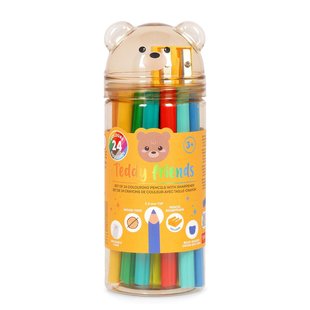 Set de 24 crayons de couleur Legami Teddy Bear - Crayon de couleur ...