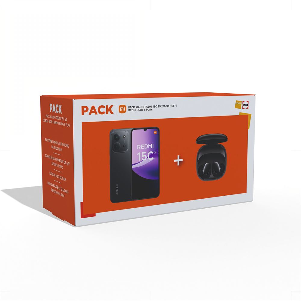 Pack Smartphone Xiaomi Redmi 15C 6,9” 5G Double nano SIM 256 Go ...