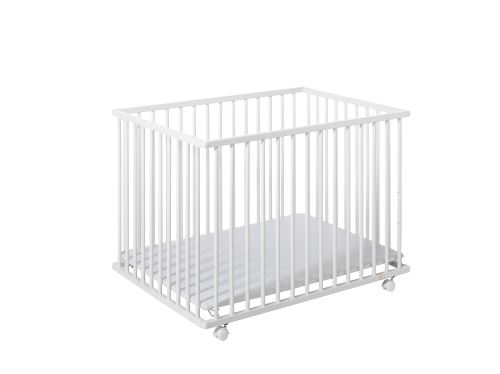 Parc pliant en bois 3 niveaux Geuther Basic 4 roulettes Blanc ...