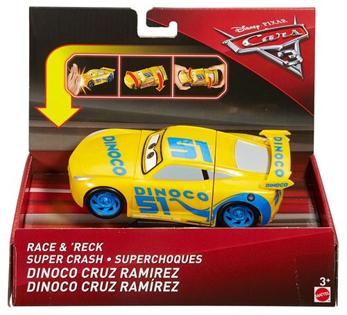 Voiture Cars 3 Super Crash Dinoco Cruz Ramirez Jaune - Voiture - Achat ...