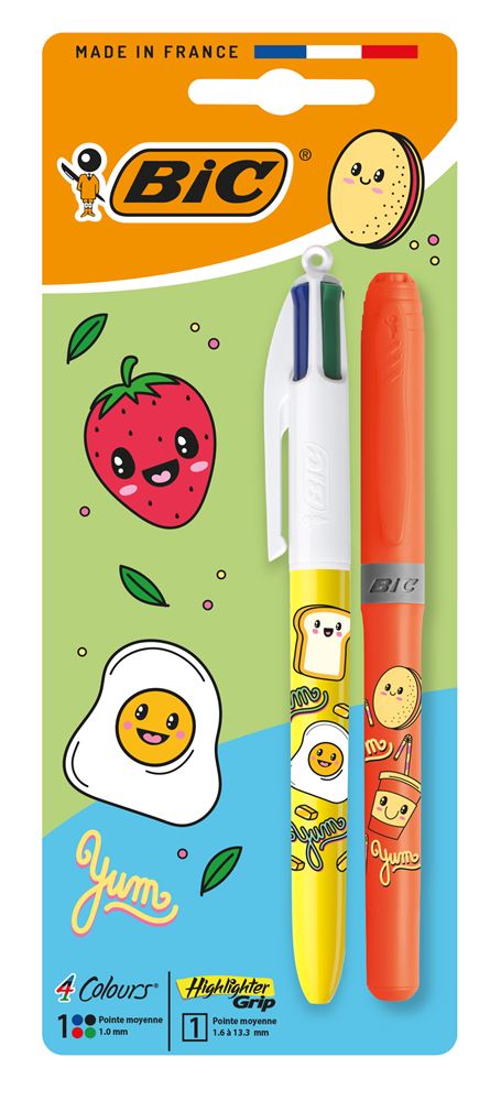 Pack BIC 1 stylo à bille rétractable à encre classique 4 couleurs ...