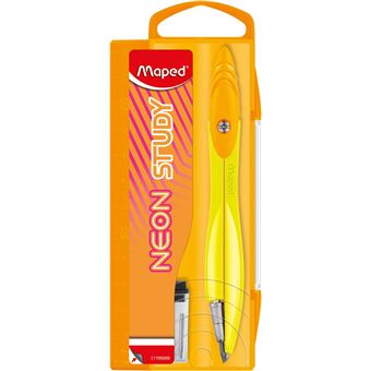 Compas d'école Maped Study Neon + Etui mine Modèle aléatoire - Compas d ...