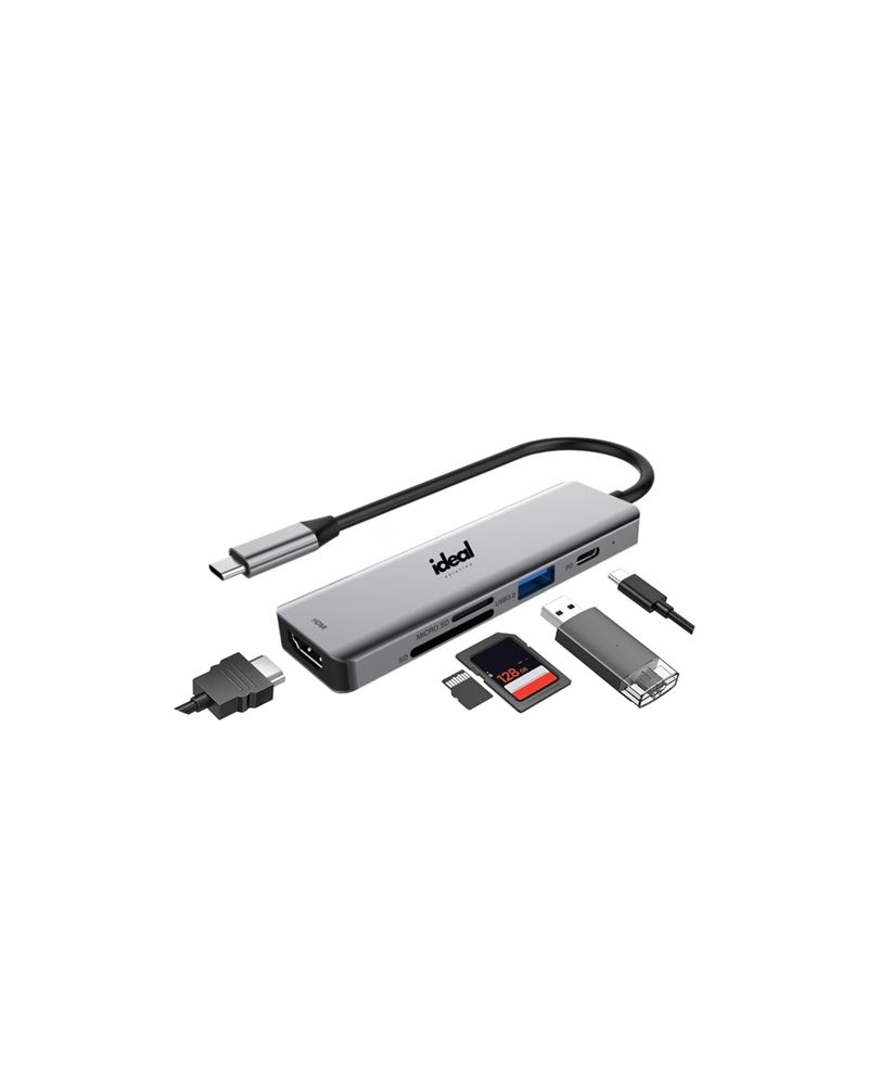 Lecteur de carte et Hub USB-C 4 en 1 ID Dock Travel Gris sidéral ...