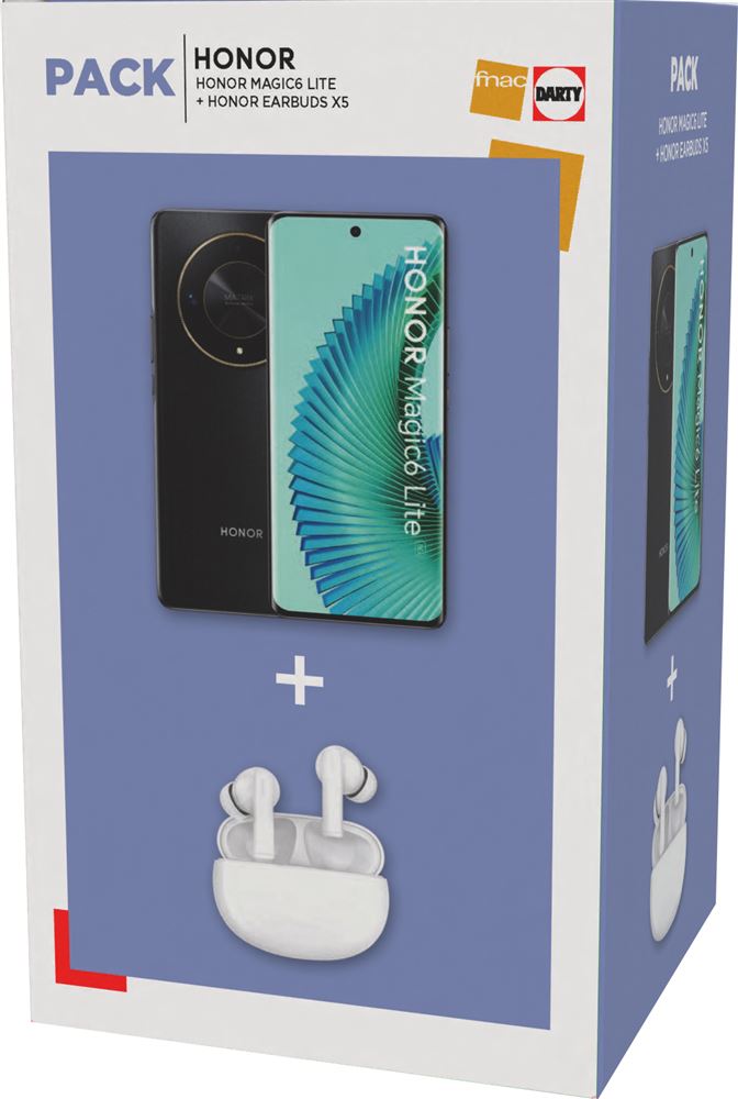 Pack Smartphone Honor Magic 6 Lite 6,78" 5G Double nano SIM 256 Go Noir ...