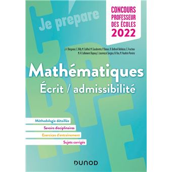 Concours Professeur des écoles - Mathématiques - Ecrit / admissibilité ...