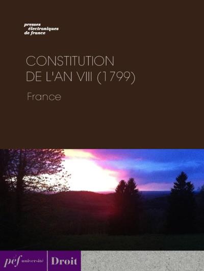 Constitution de l'an VIII (1799) - ebook (ePub) - Collectif - Achat ...