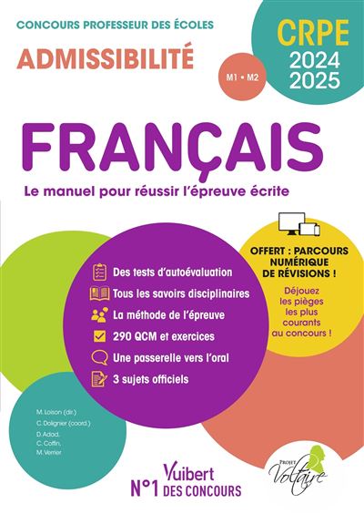 Français - CRPE 2024-2025 - Epreuve écrite d'admissibilité Concours ... Français - CRPE 2024-2025 - Epreuve écrite d'admissibilité Concours ...