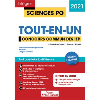 Concours Sciences Po - Tout-en-un Tout pour réussir Concours commun des ...