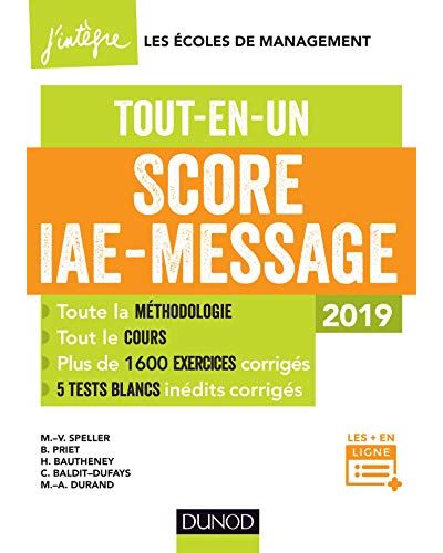 Score IAE-Message - 2019 - Tout-en-un Tout-en-un 2019 - broché - Marie ...