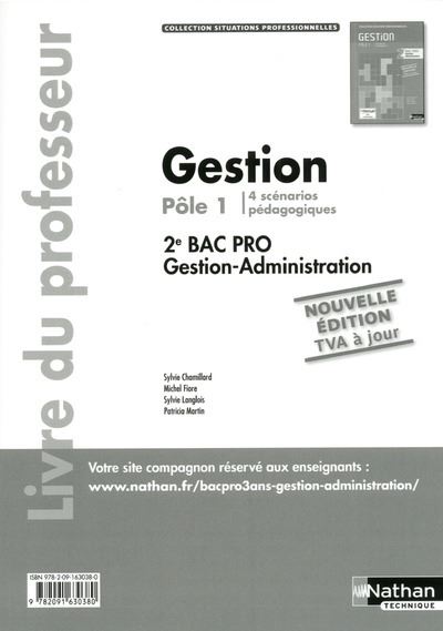 Gestion - Pôle 1 - 2e Bac Pro Situations Professionnelles Livre du ...