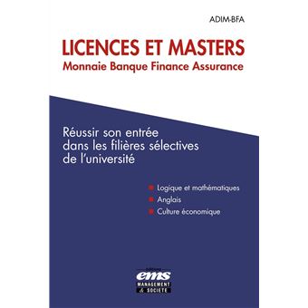 Licences et Masters Monnaie Banque Finance Assurance - broché - ADIM ...