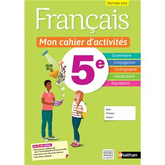 Français- Mon cahier d'activités 5e - 2023 - broché - Cécile de ...