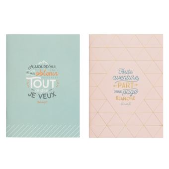 Lot de deux cahiers A5 Mr. Wonderful avec encre dorée et cuivrée ...