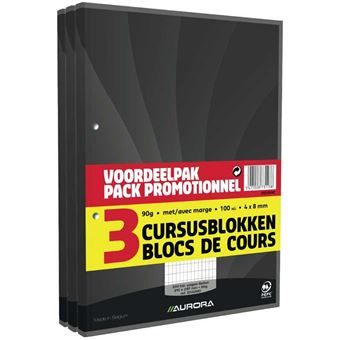 KURSUSBLOK 3X A4 COMMERCIEEL GERUIT 4X8+MARGE 90 GR MANO - Bloc note ...