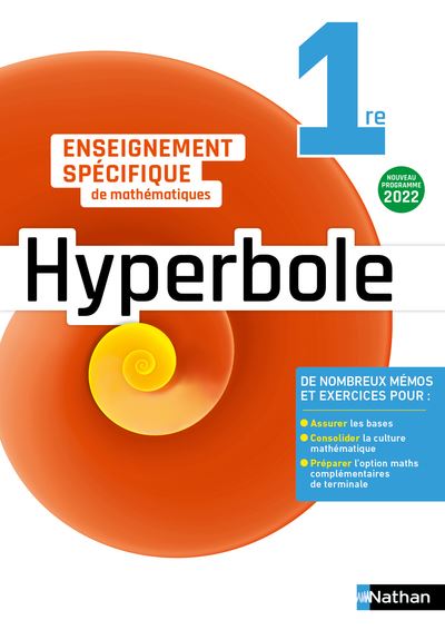Hyperbole - Maths 1ère - 2022 - Cahier - élève - broché - Joël Malaval ...