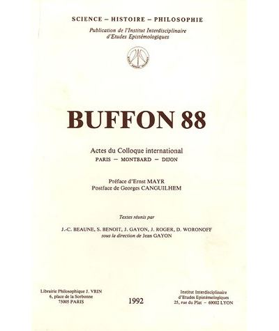 Buffon 88 - broché - Jean Gayon - Achat Livre | fnac