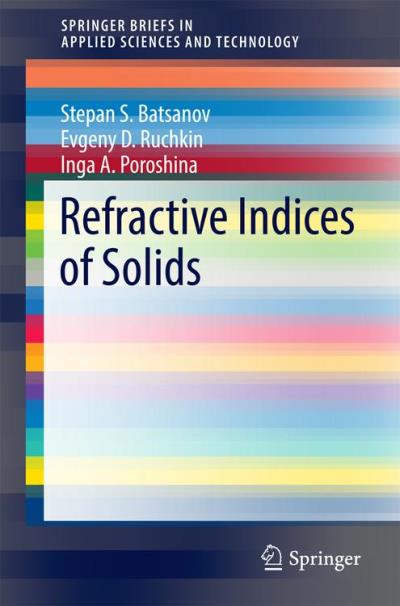 Refractive indices of solids - Poche - Stepan S. Batsanov - Achat Livre ...