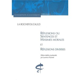Réflexions ou sentences et maximes morales et refl - broché - François ...