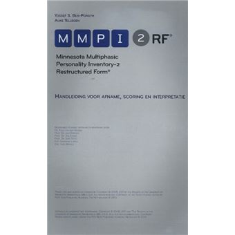 MMPI-2-RF handleiding voor afname, scoring en interpretatie - broché ...