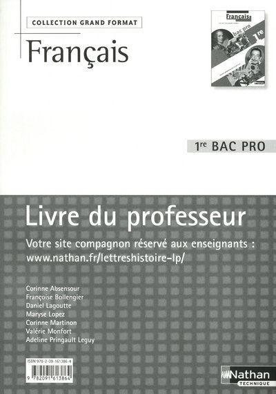 Français - 1ère BAC PRO ( Grand Format) Grand Format Livre du ...