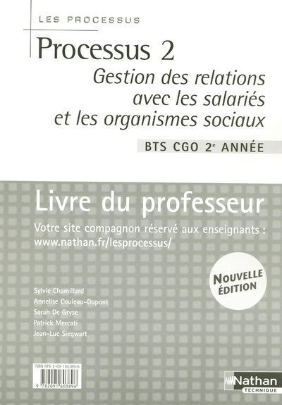Processus 2 bts cgo 2eme annee -gestion des relations avec les salaries et les organismes ...